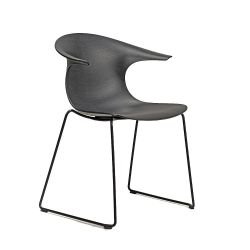 Loop Wood Sled - Infiniti stackable metal chair, wooden seat ...