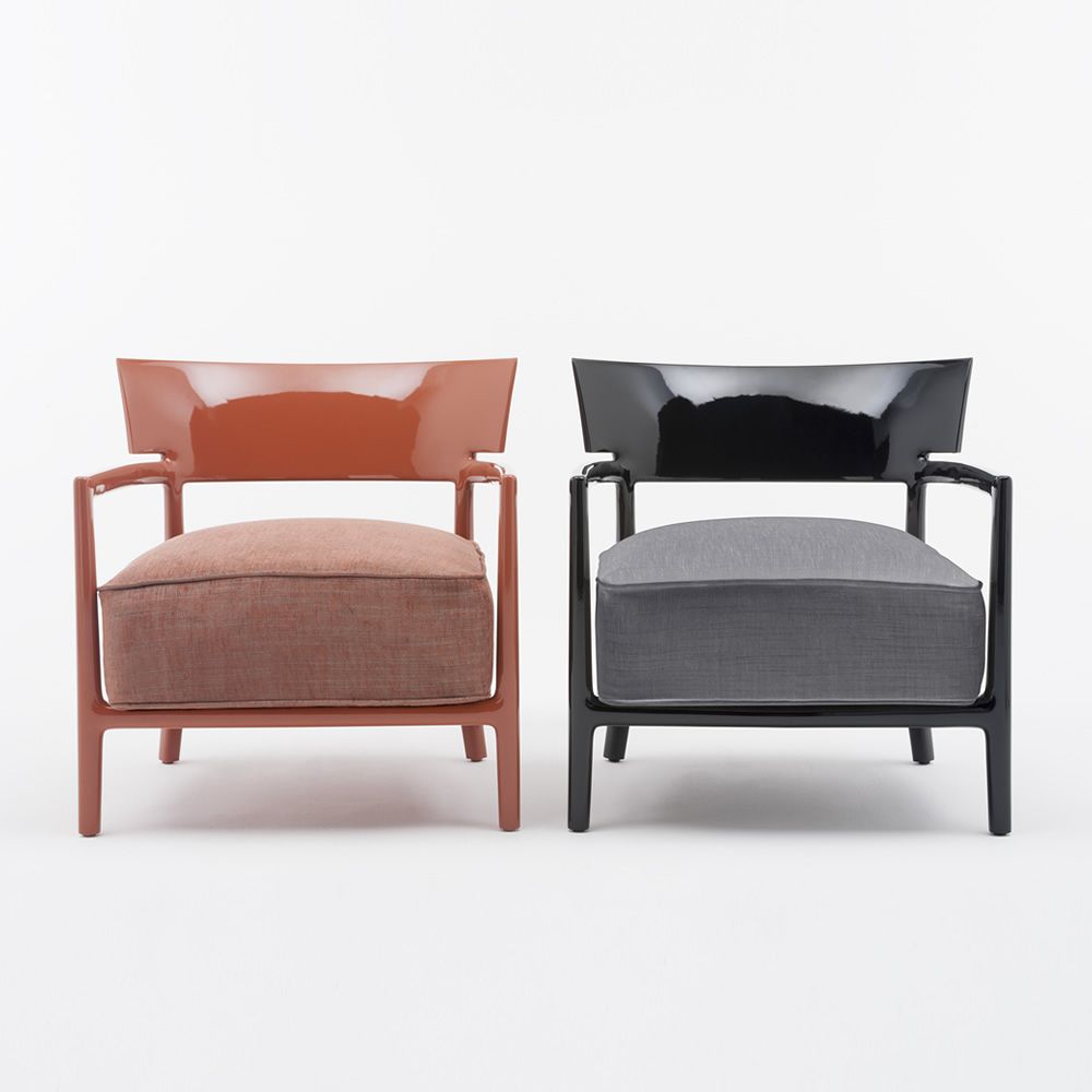 Cara - Poltrona Kartell di design, in policarbonato, seduta imbottita ...
