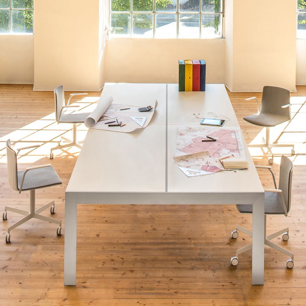 Matrix desk - Pedrali work station or meeting table, in aluminium with ...