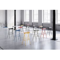 Flip - Backless stool by Infiniti, with painted metal structure and ...