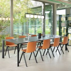 Akashi Table - Table fixe Midj avec piètement en métal et plateau rectangulaire disponible en ...