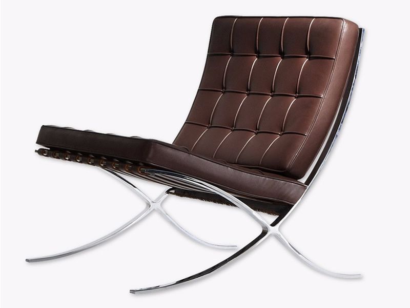 ML201 - Poltrona di design, con struttura in acciaio cromato ...