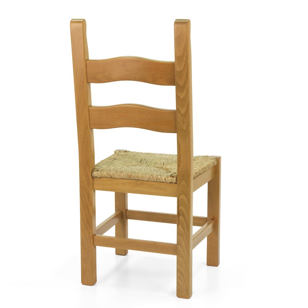 MU130: Chaise rustique disponible en plusieurs couleurs, assise en bois ...