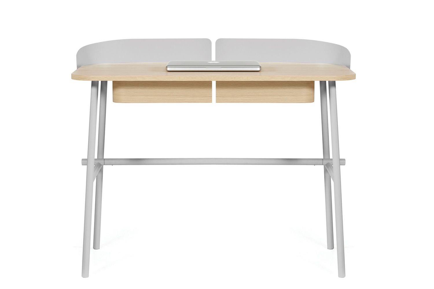 Victor: Design writing desk in metal and wood, with drawers ...