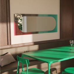 Wander Mirror L - Rectangular mirror with colored glass frame by Petite ...