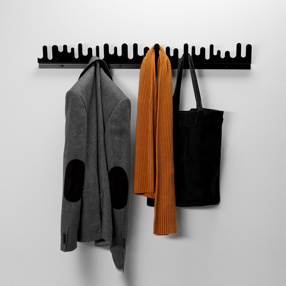 Wave: Perchero de pared en metal lacado, en los colores blanco o negro ...