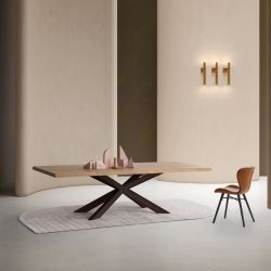 San Francisco Table - Table fixe avec plateau en chêne massif et pieds ...