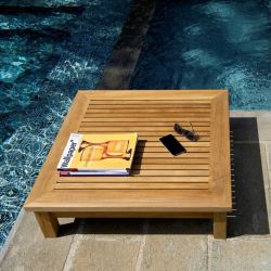 Chelsea Low Table - Low coffee table in teak for outdoor, by Unopiù ...
