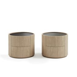Ronda 2C - Round bedside table by Dall'Agnese, with two drawers ...