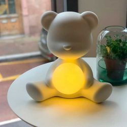 Teddy Girl Lamp - Qeeboo rechargeable teddy bear-shaped table lamp, in ...