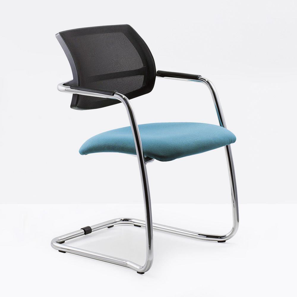 ML133 Slitta - Sedia cantilever per sala d'attesa, con schienale in ...