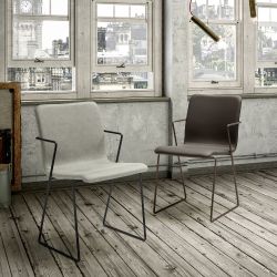 Fluid - Chair with sled frame and metal armrests by Zamagna ...