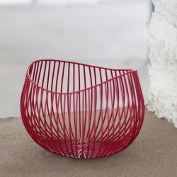 Basket Gio - Centerpiece basket in painted metal | Sediarreda.com