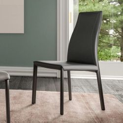 Blitz - Dining room chair by Ozzio, entirely covered in imitation leather, leather or velvet ...