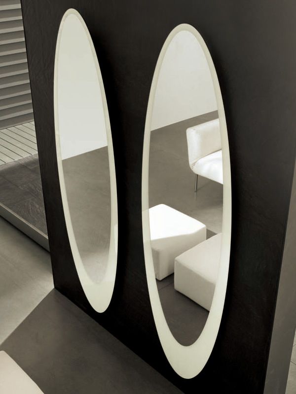 Olmi 7507: Tonin Casa elliptical mirror with glass frame, different ...