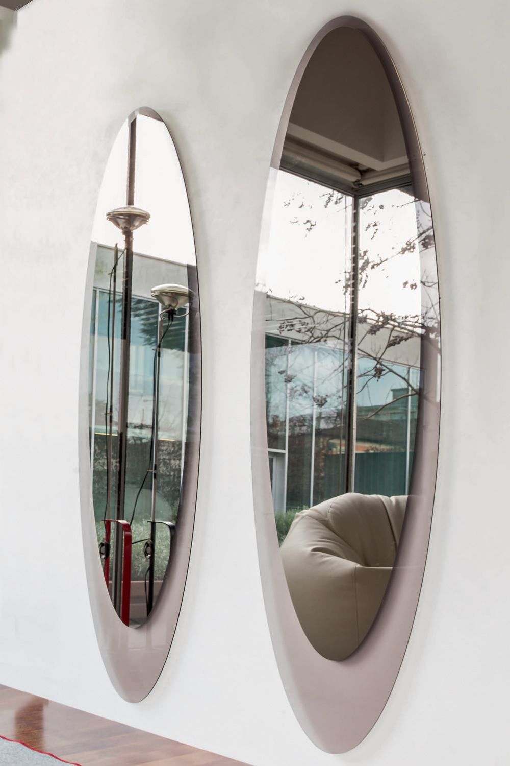 Olmi 7507: Tonin Casa elliptical mirror with glass frame, different ...